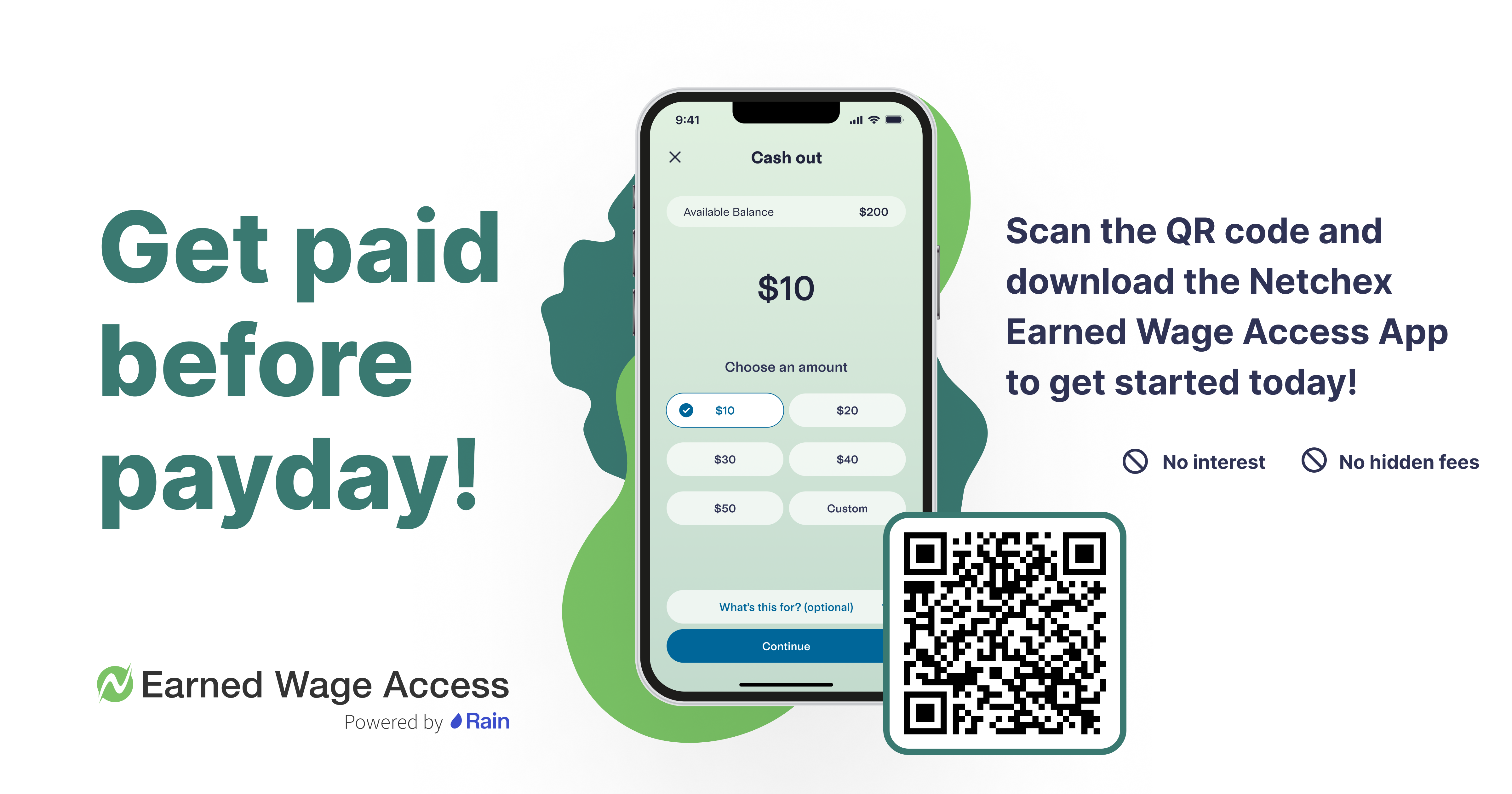 Netchex Earned Wage Access + Rain Digital Assets Hub